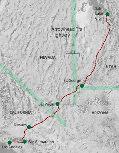 History of Arrowhead Trail to I-15 Freeway